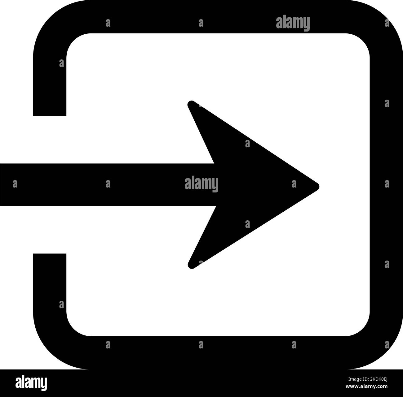 login square arrow icon on white background. approach symbol. login ...