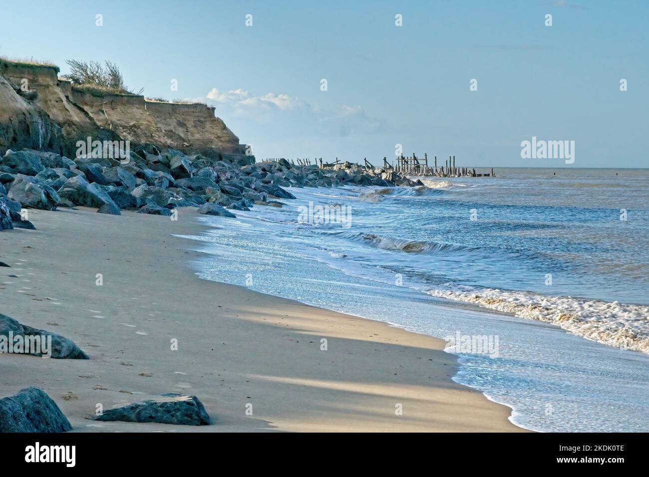 Coastal Erosion on the north Norfolk coast of England Stock Photo - Alamy