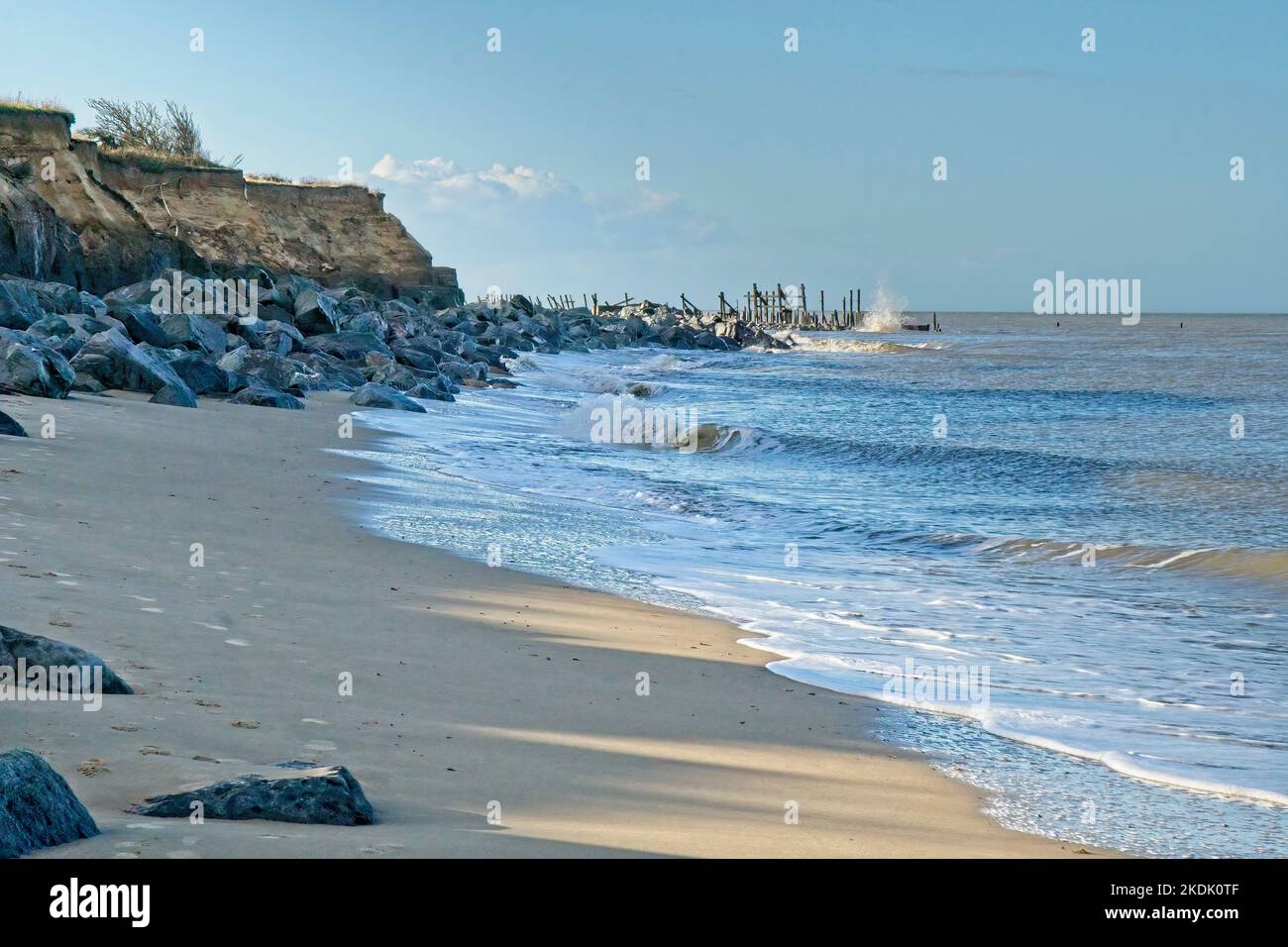 Coastal Erosion on the north Norfolk coast of England Stock Photo - Alamy