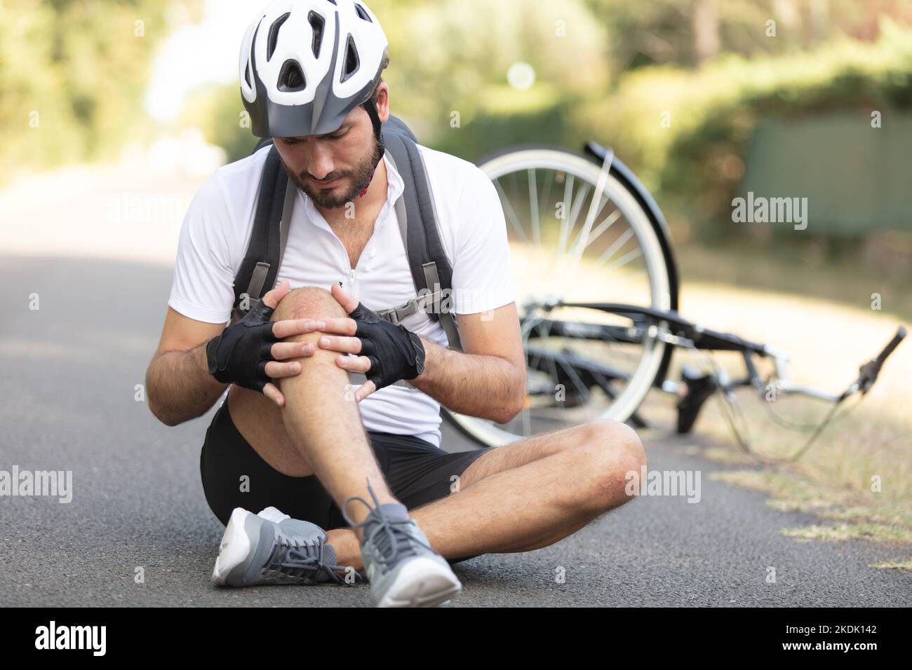 Biker fell off his bike hi-res stock photography and images - Alamy