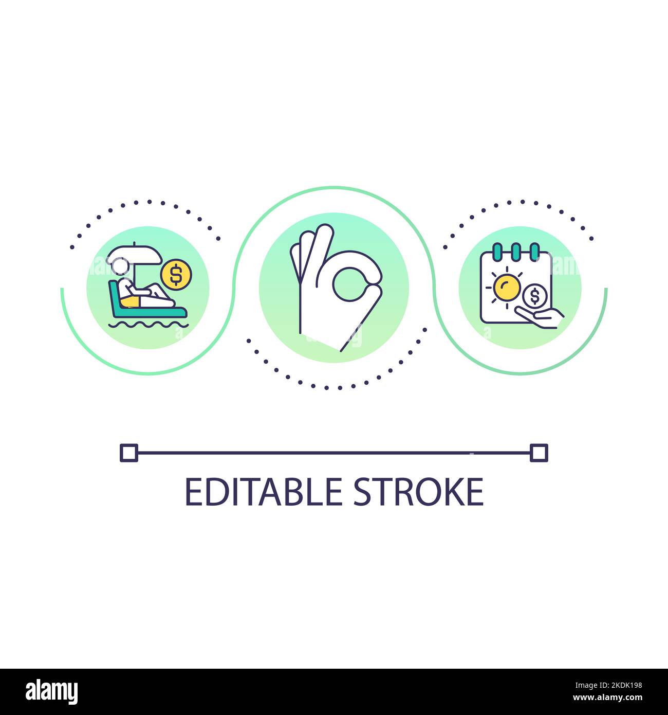 Paid leave entitlement loop concept icon Stock Vector Image & Art - Alamy