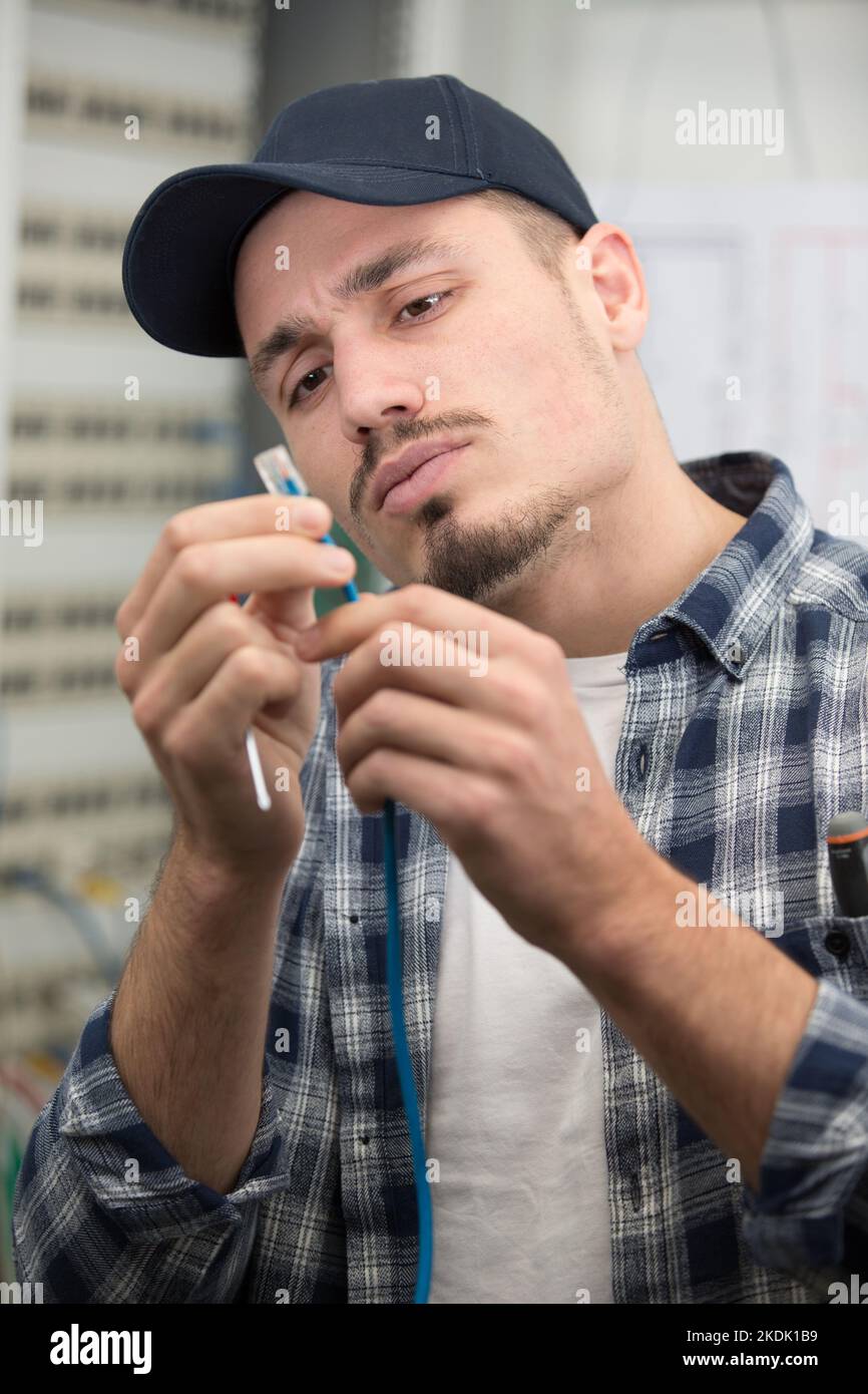Portrait happy electrical engineer in hi-res stock photography and ...