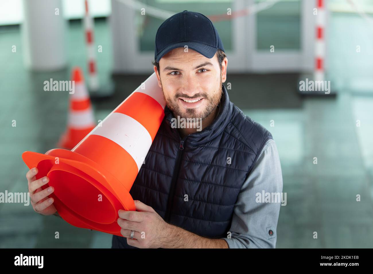 Hardhat traffic cone safety hi-res stock photography and images - Alamy