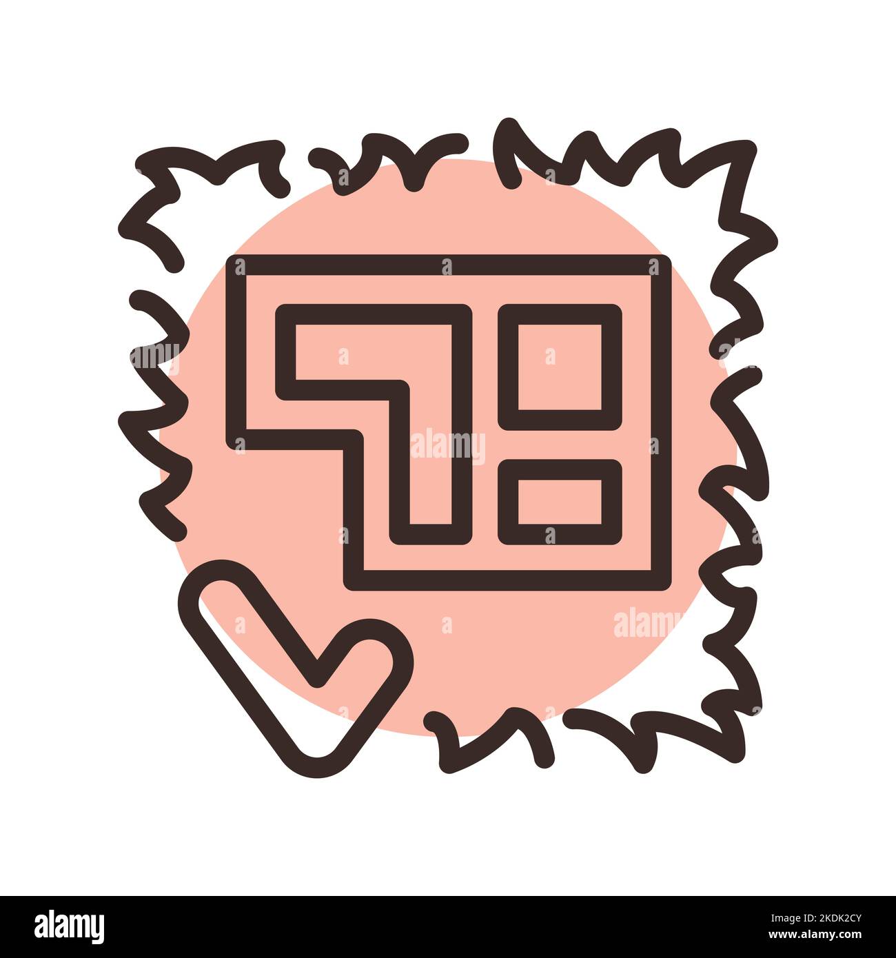 Land plot line icon. Building construction Stock Vector Image & Art - Alamy