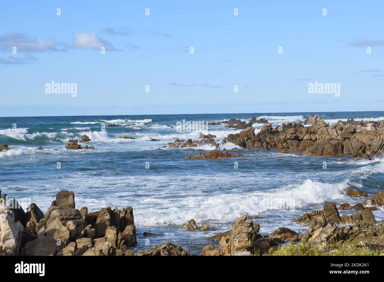 Beautiful contrast of sea and rocks Cape Agulhas Stock Photo - Alamy