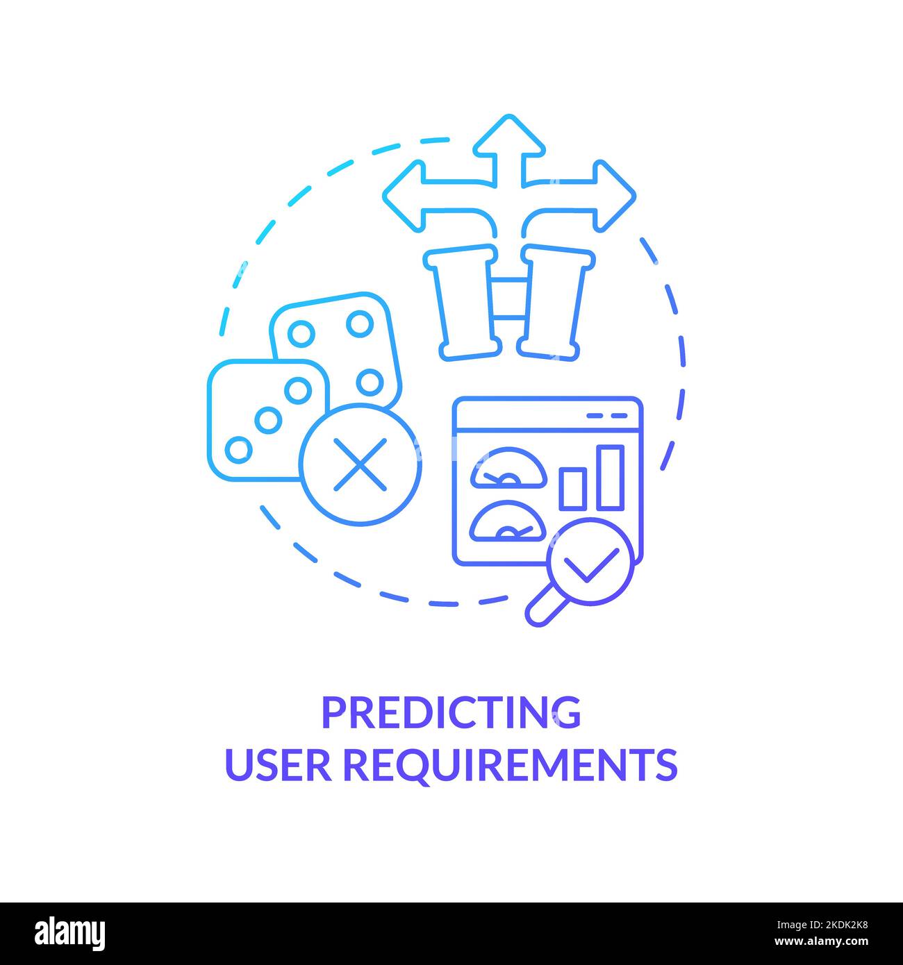 Predicting user requirements blue gradient concept icon Stock Vector ... Predicting user requirements blue gradient concept icon Stock Vector ...