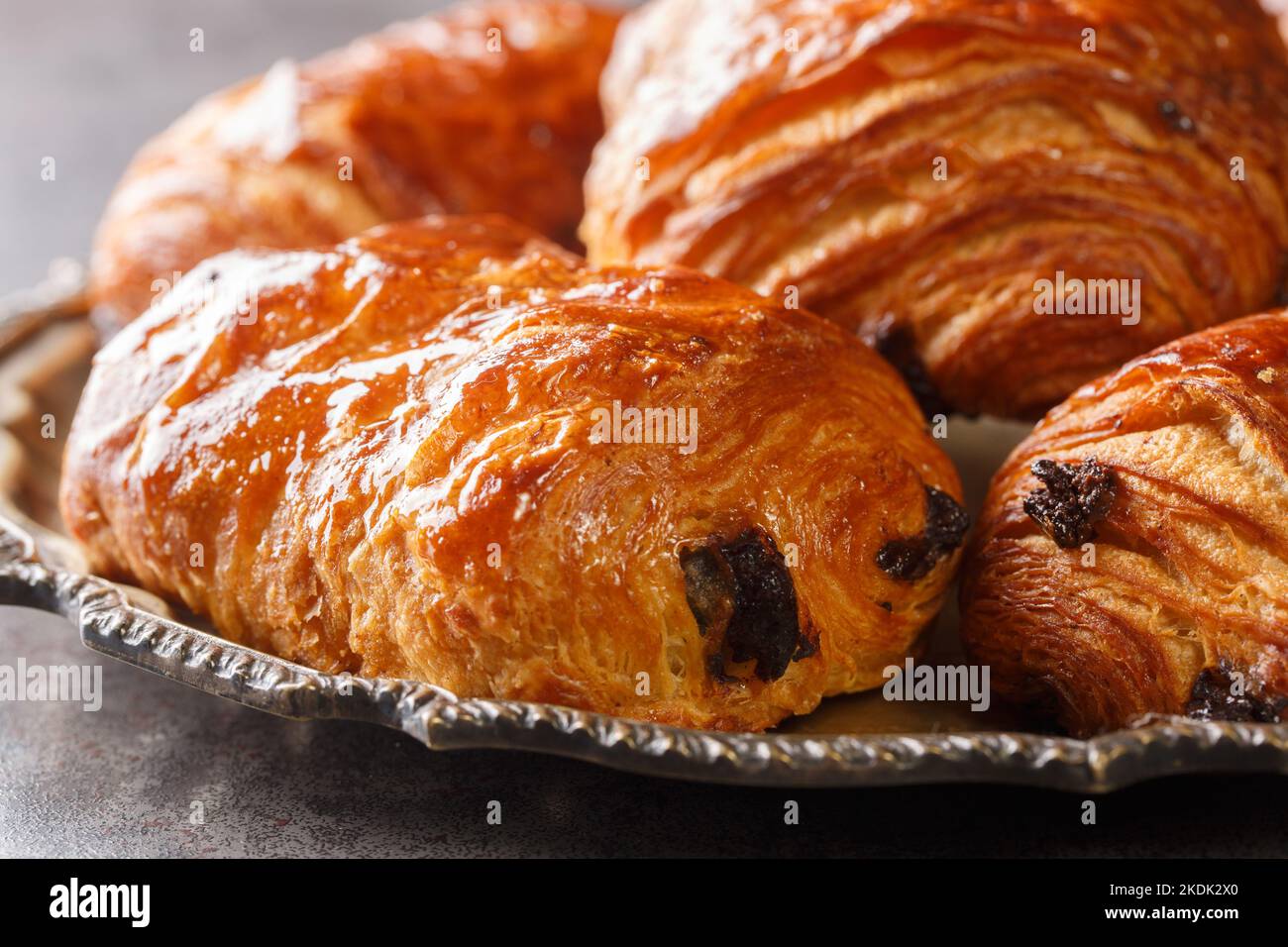 Pain Au Chocolate classic pastry rolls made with butter, flour, sugar ...