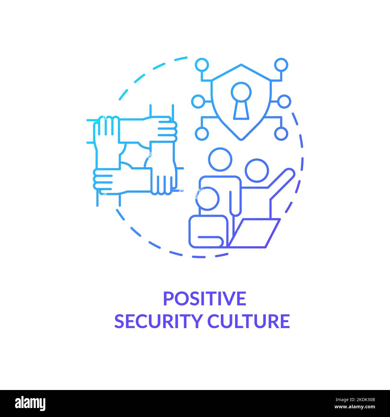 Positive security culture blue gradient concept icon Stock Vector Image ...