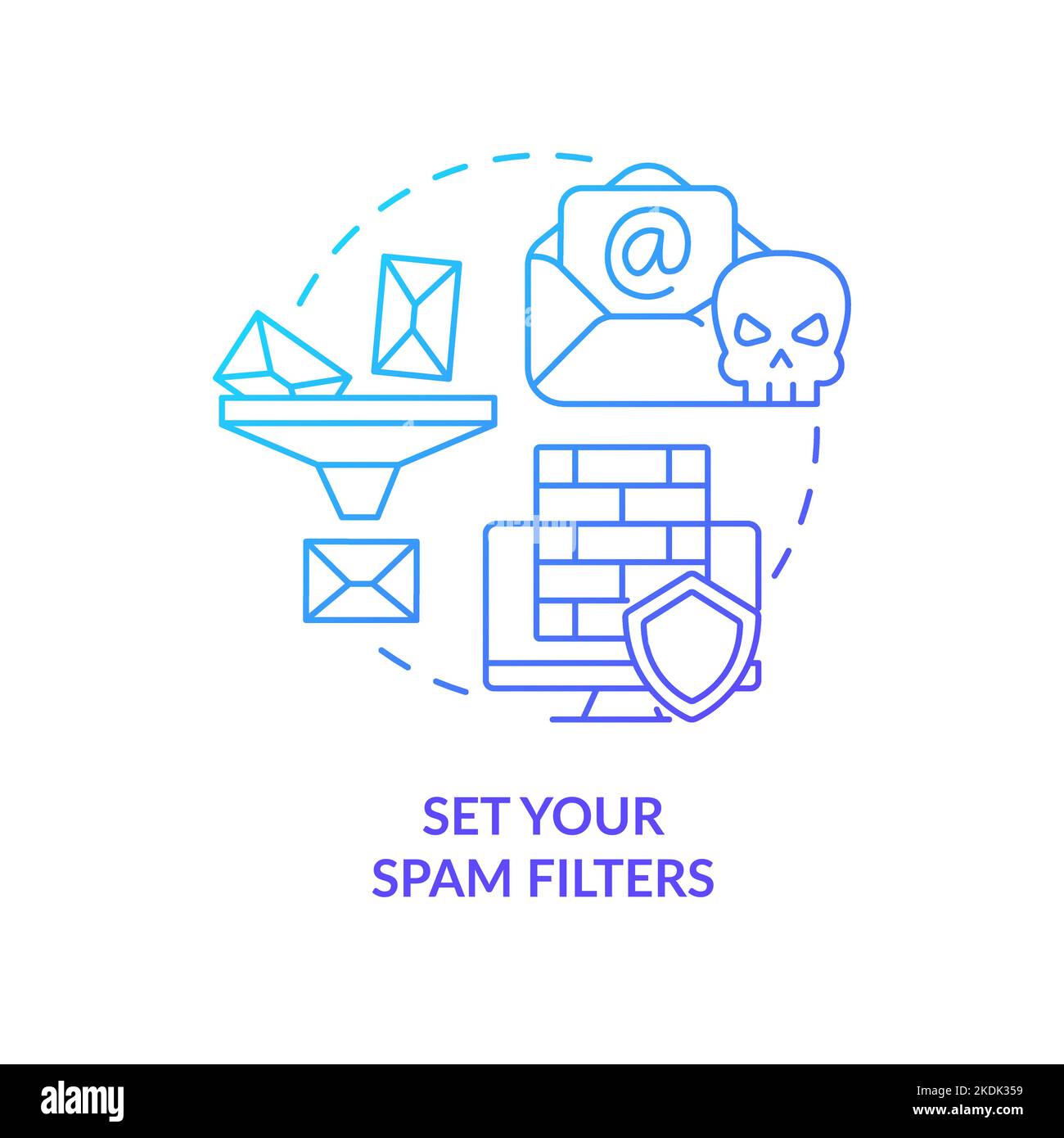 Set Your Spam Filters Blue Gradient Concept Icon Stock Vector Image And Art Alamy