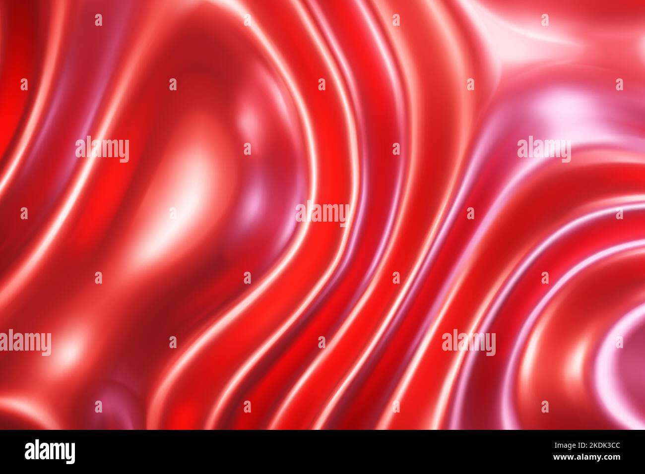 Red liquid molten metal abstract wavy background with light reflects ...