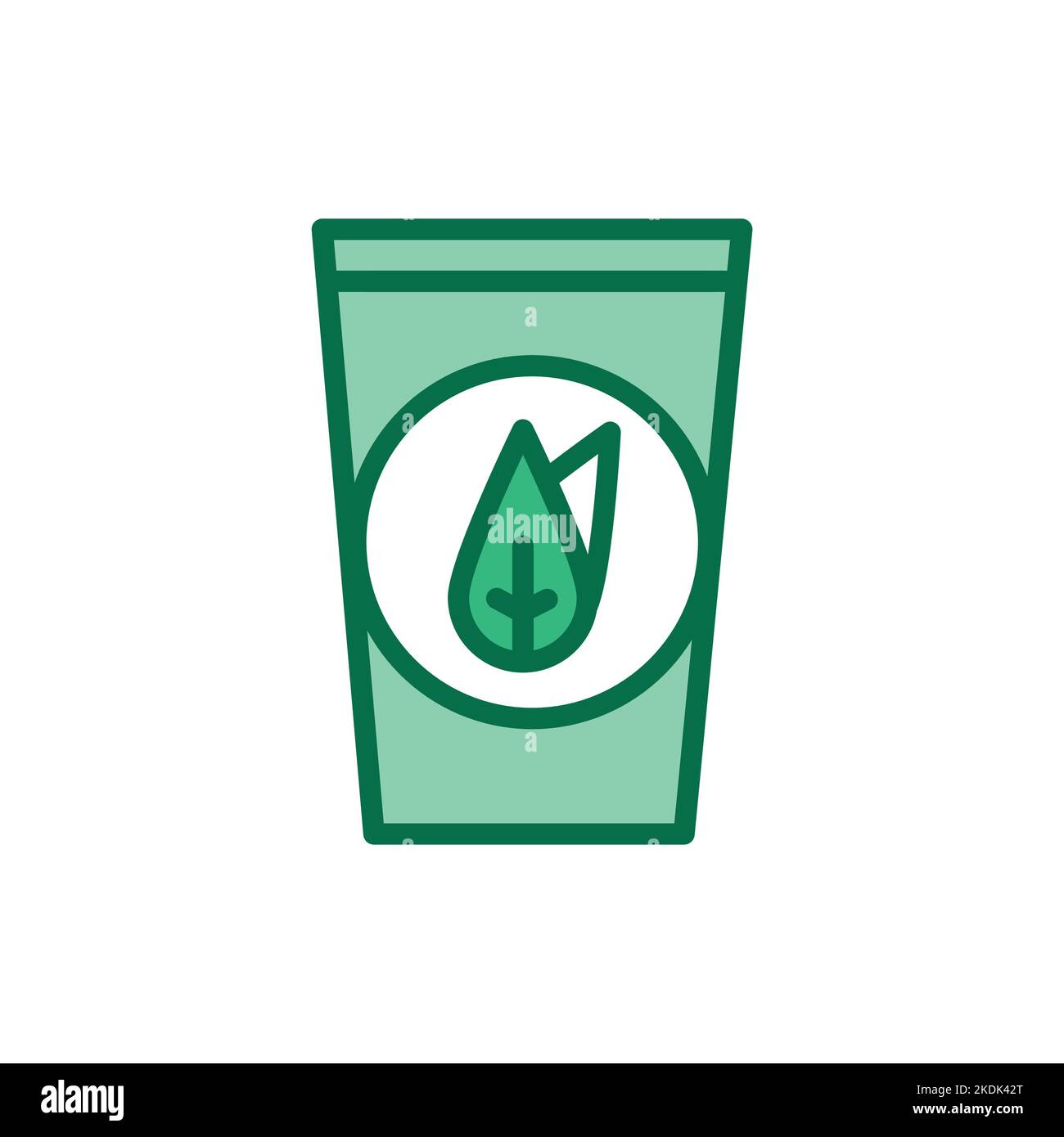 Organic japanese powdered green tea color line icon. Outline pictogram ...