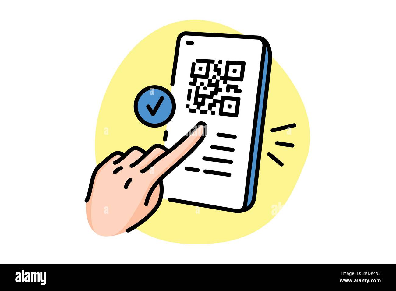 EU Digital COVID Certificate color line icon. QR code scanning in smartphone Stock Vector Image ...