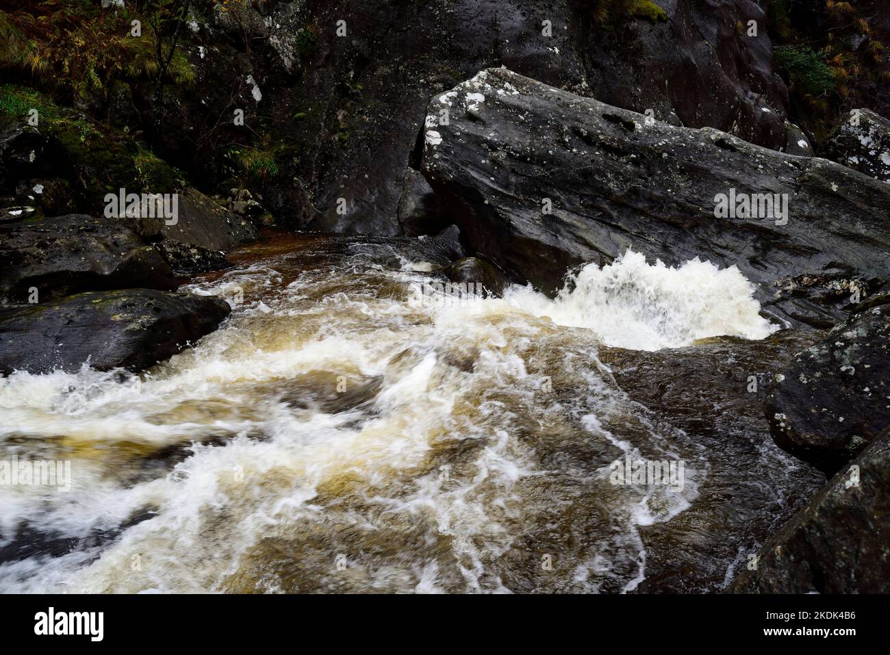 A surging section of the River Nevis as it forces its way through the ...