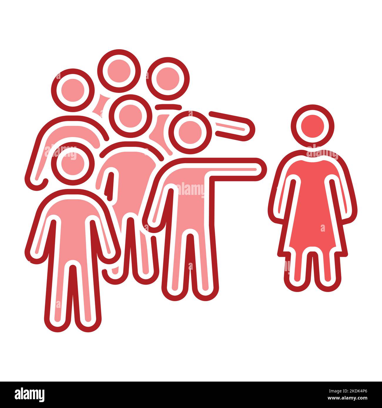 Social bullying color line icon. Harassment, social abuse and violence ...