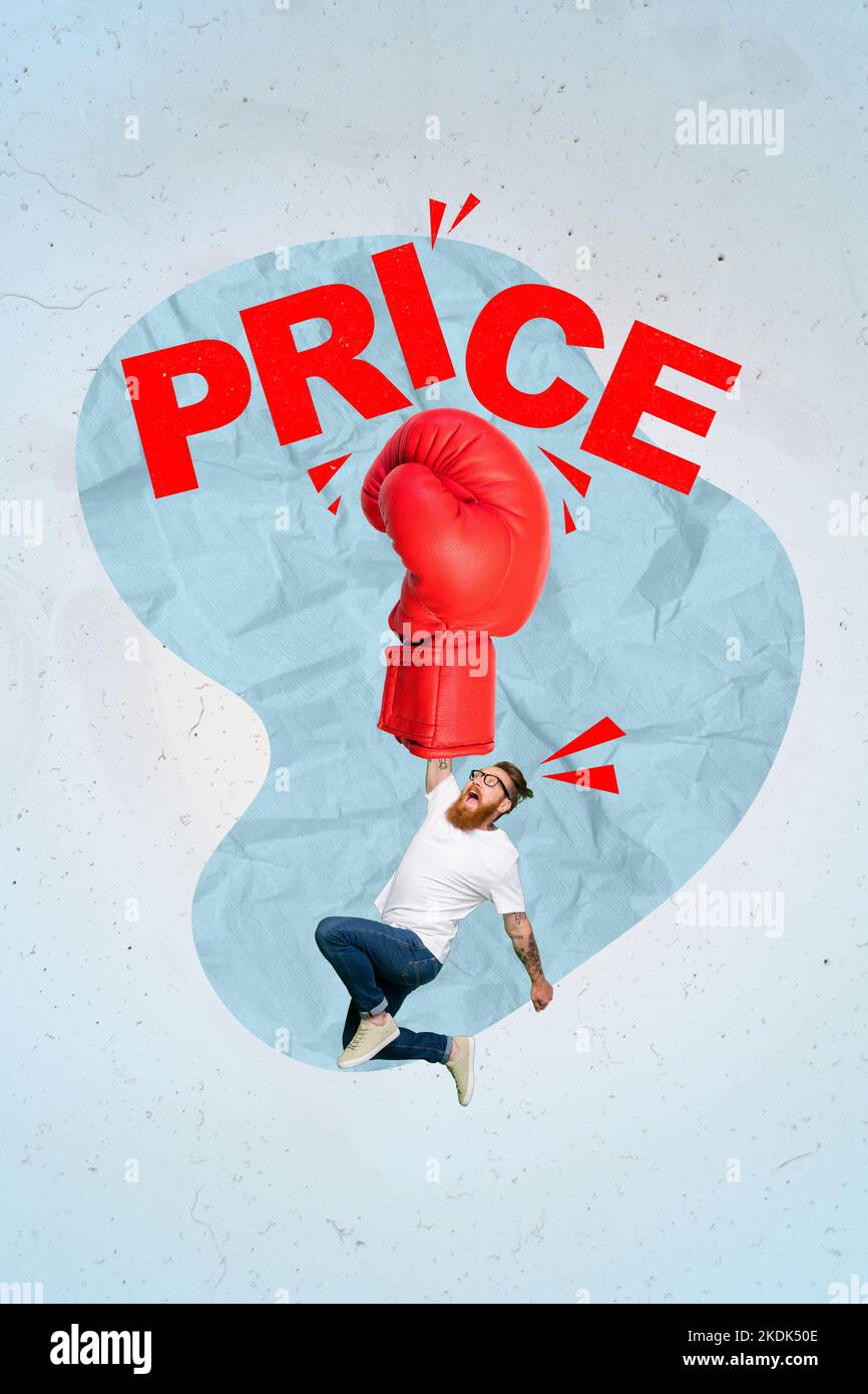 Creative photo 3d collage artwork poster picture of overjoyed person ...
