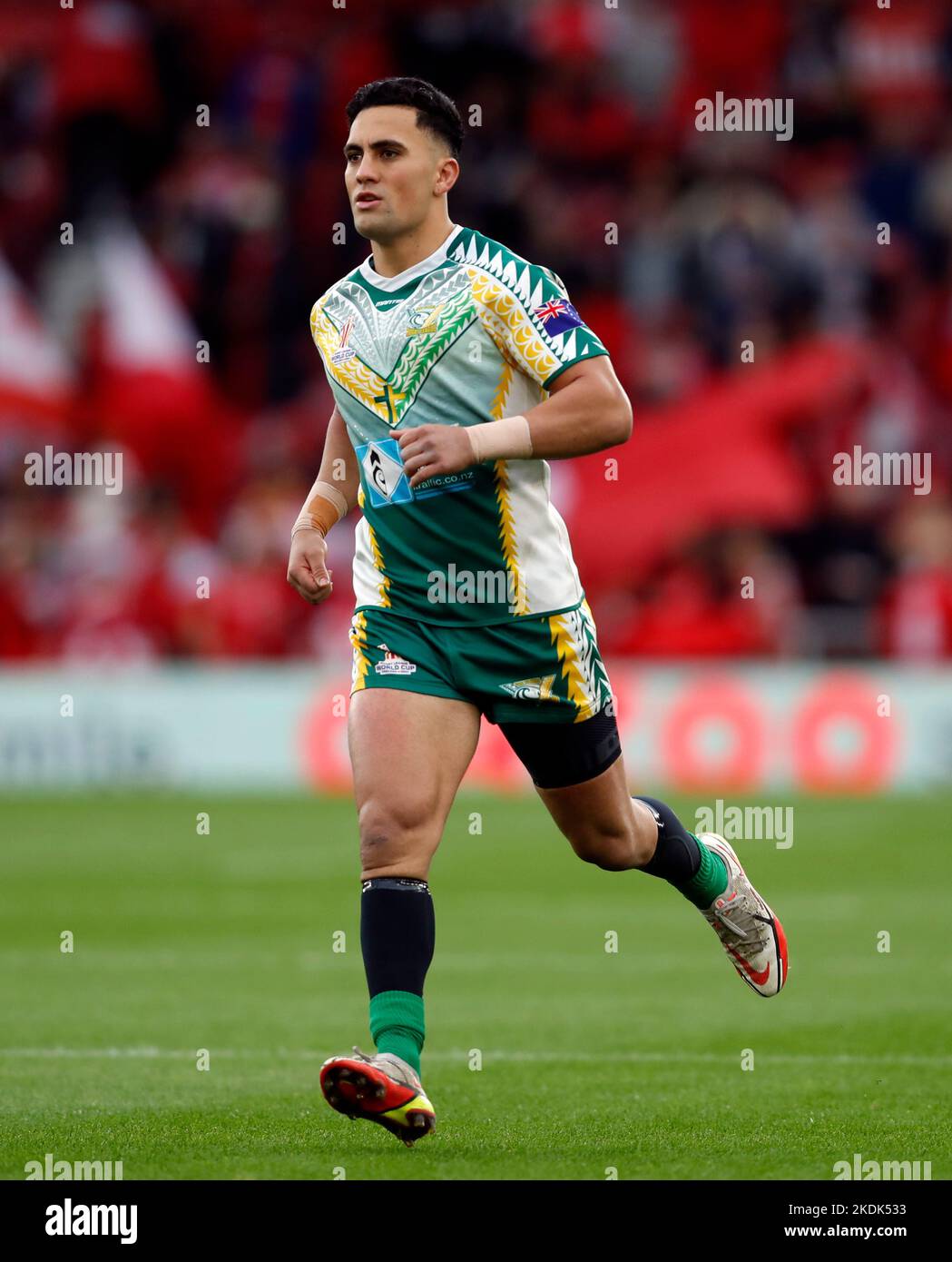 Cook Islands' Kayal Iro during the Rugby League World Cup group D match ...