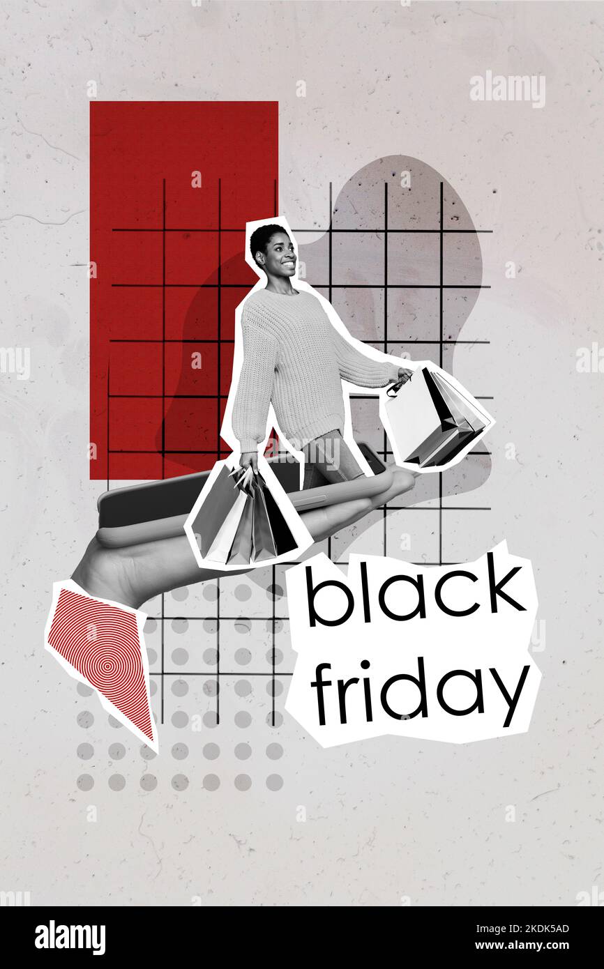 Vertical collage of black white effect arm hold telephone display ...