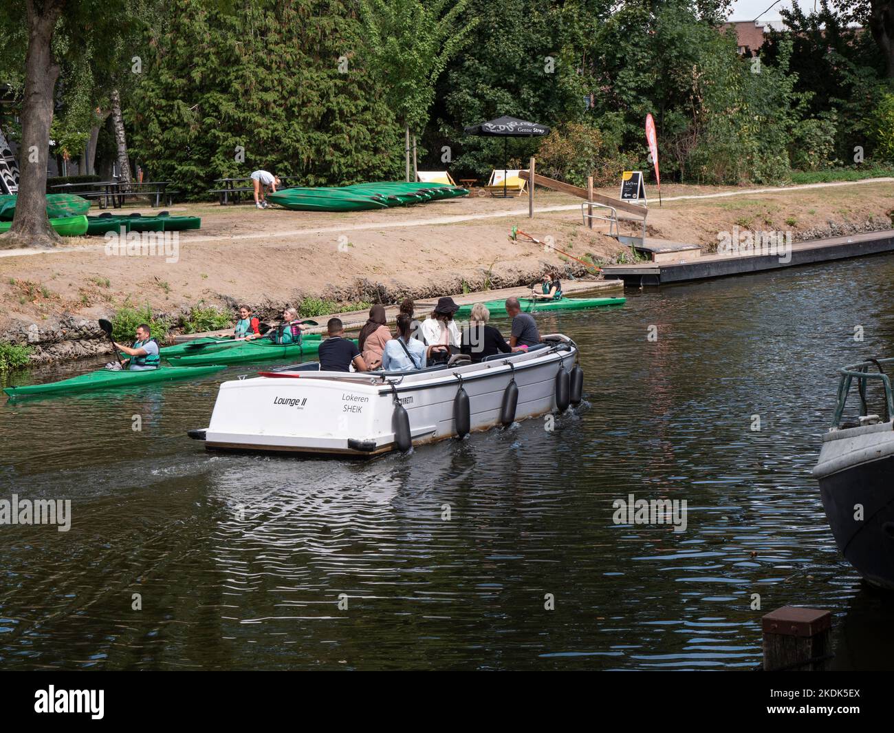 Lokeren, Belgium, August 27, 2022, friends and family sail a pleasure ...
