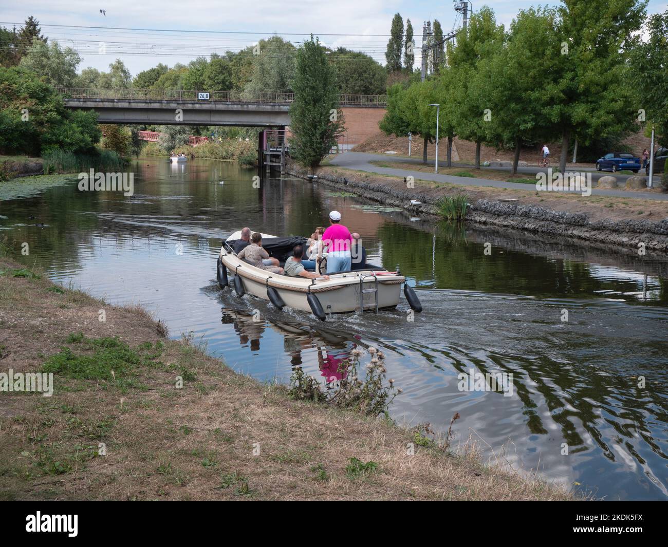 Lokeren, Belgium, August 27, 2022, friends and family sail with a ...