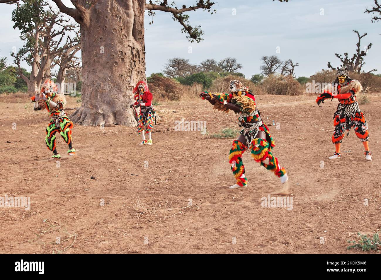 Faux lions, national dance of masks in Senegal, West Africa Stock Photo ...