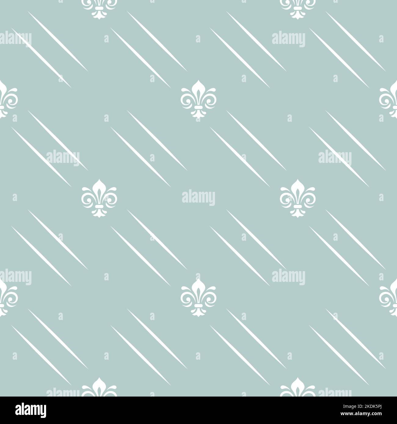 Seamless pattern. Modern geometric ornament with royal lilies. Classic ...