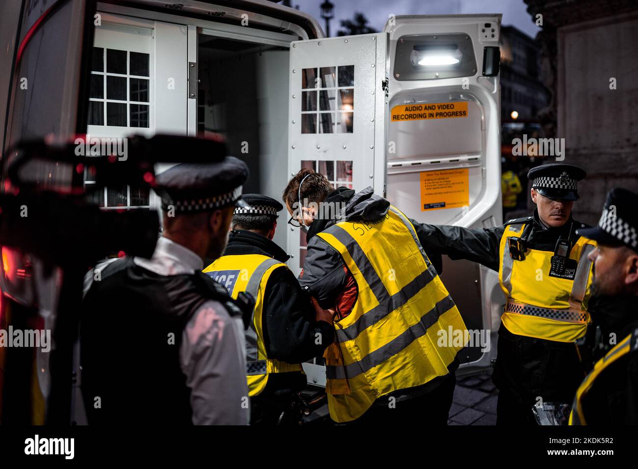Just Stop Oil road-blocking protest, near Trafalgar Square, London, 5 ...