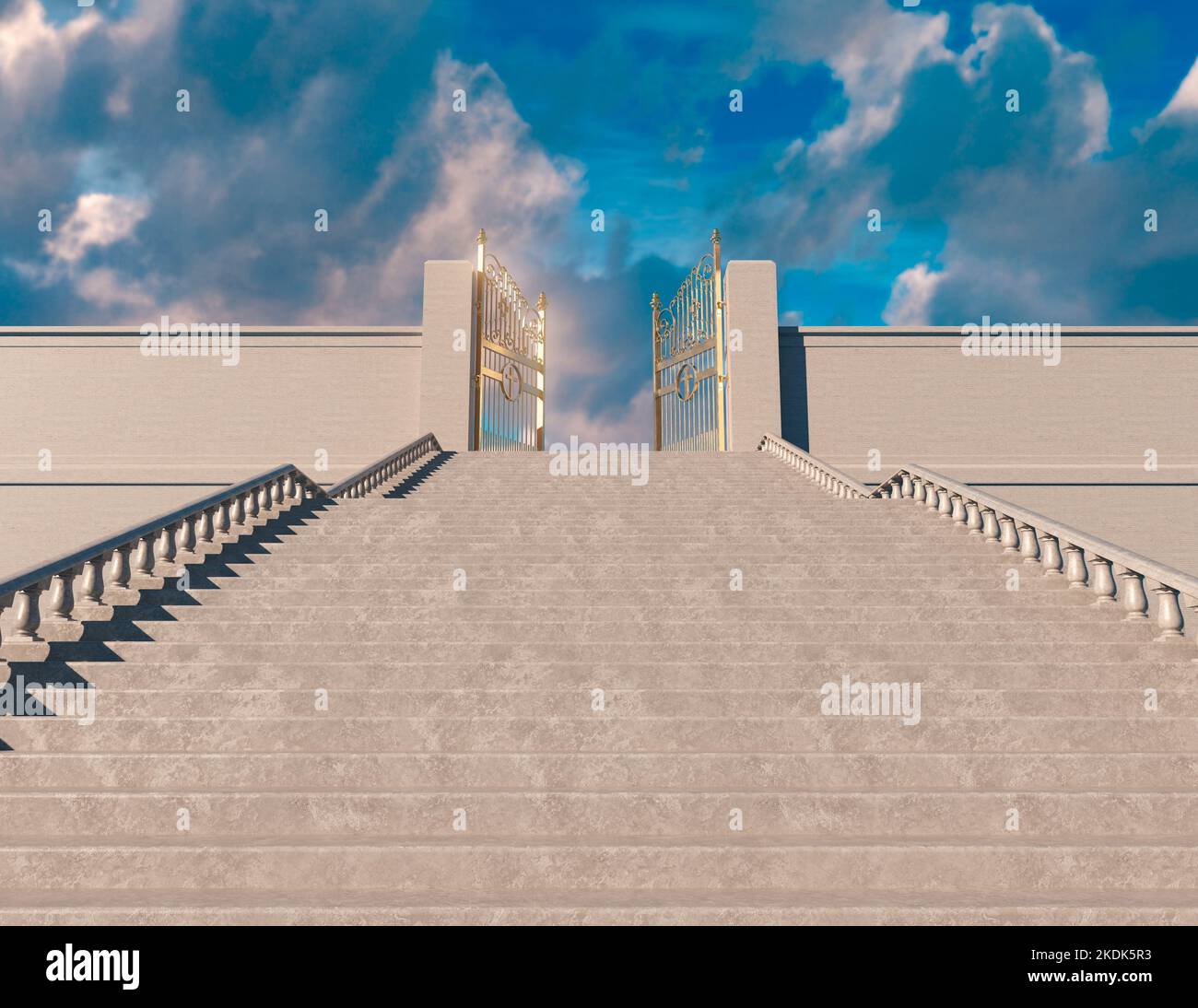 A concept depicting a huge staircase leading up to the open majestic ...