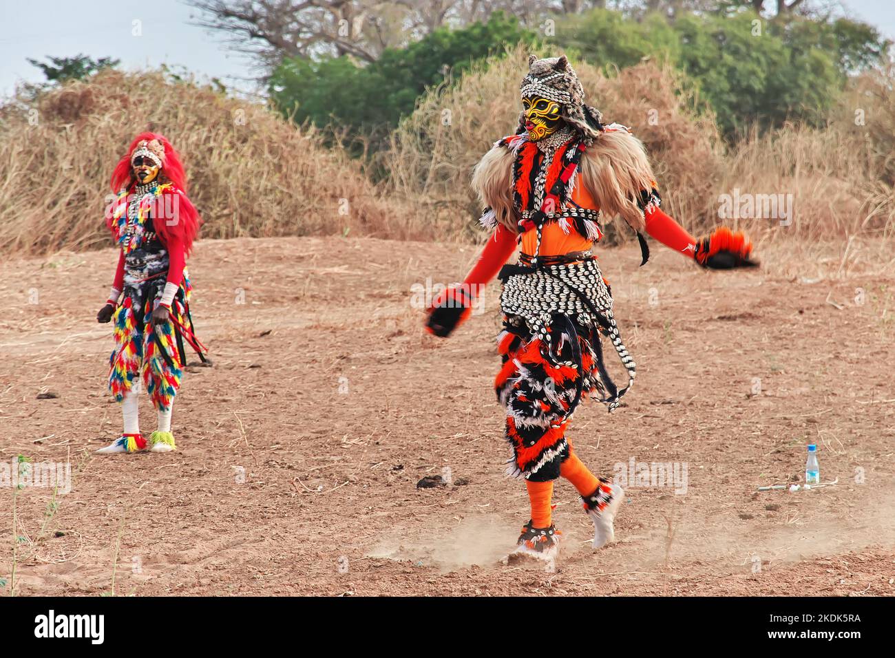 Faux lions, national dance of masks in Senegal, West Africa Stock Photo ...