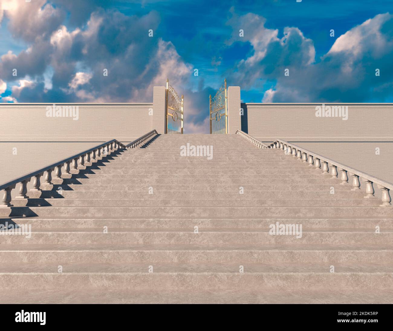 A concept depicting a huge staircase leading up to the open majestic ...