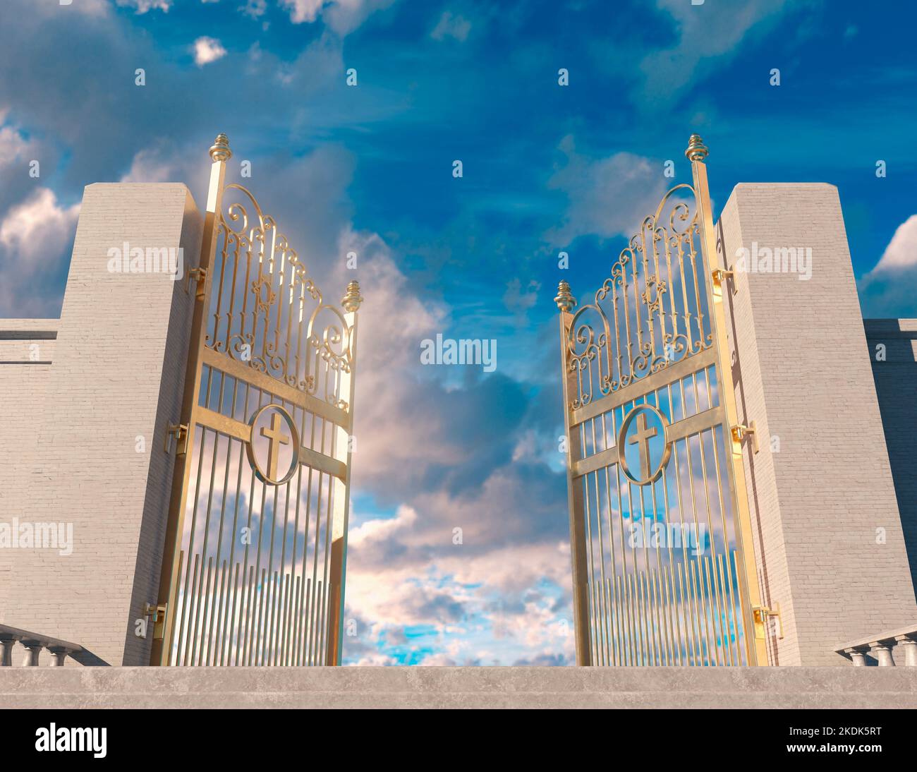 A concept depicting a huge staircase leading up to the open majestic ...