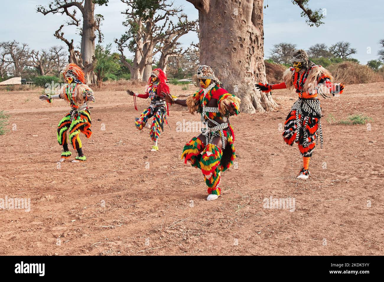 Faux lions, national dance of masks in Senegal, West Africa Stock Photo ...