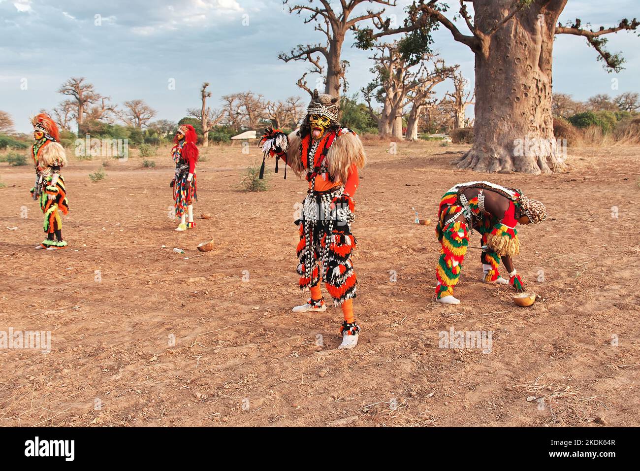 Faux lions, national dance of masks in Senegal, West Africa Stock Photo ...