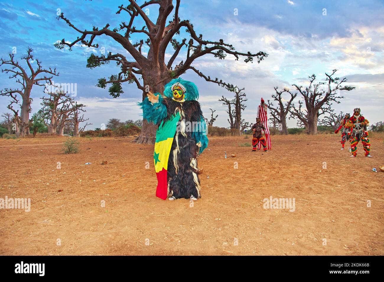 Faux lions, national dance of masks in Senegal, West Africa Stock Photo ...