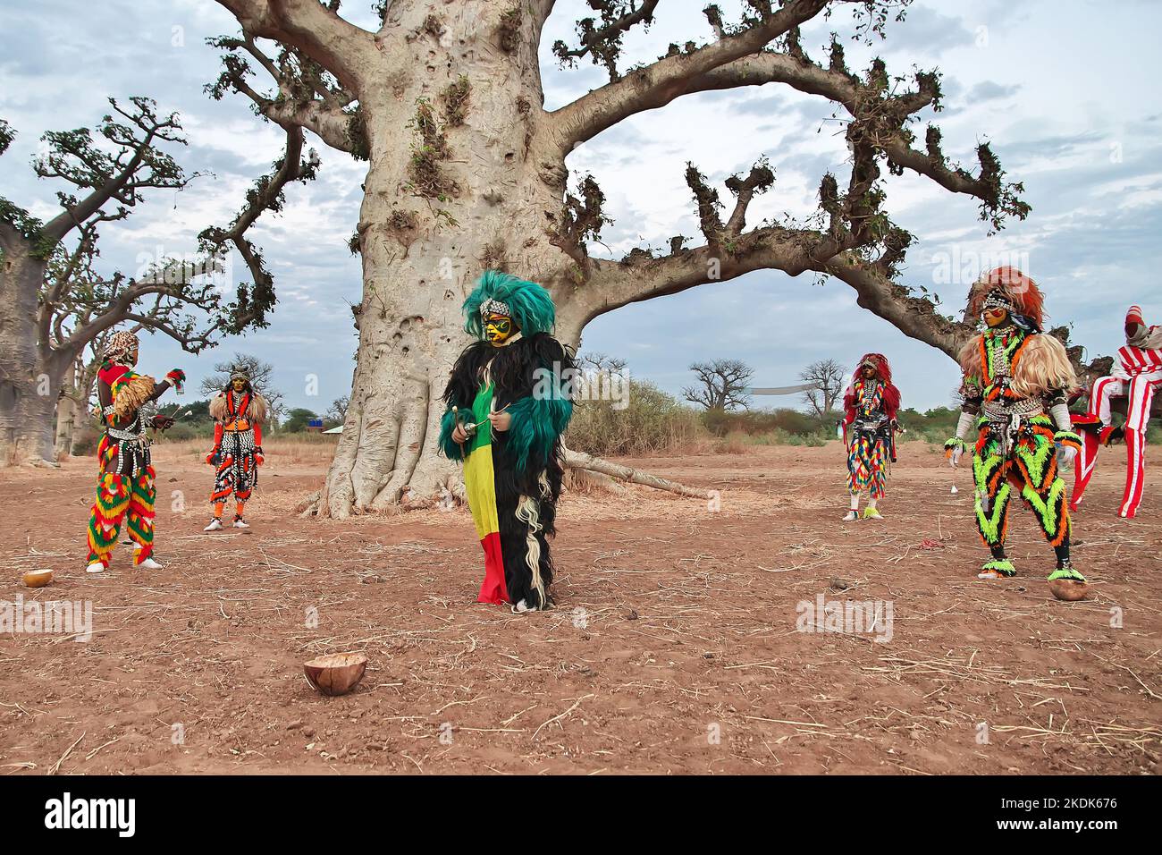 Faux lions, national dance of masks in Senegal, West Africa Stock Photo ...