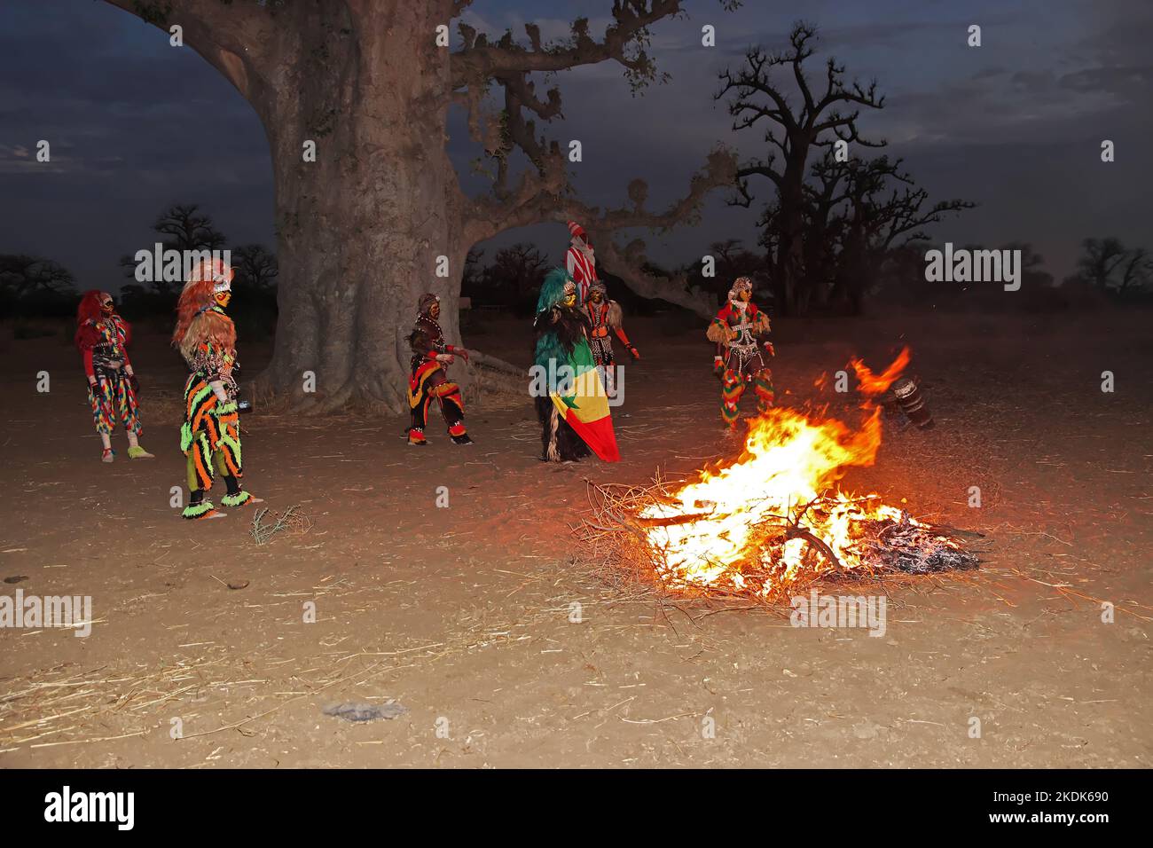Faux lions, national dance of masks in Senegal, West Africa Stock Photo ...