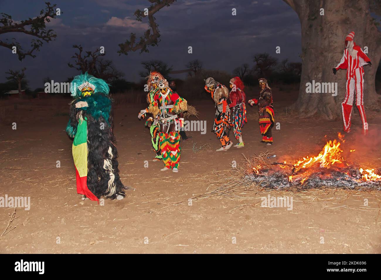 Faux lions, national dance of masks in Senegal, West Africa Stock Photo ...