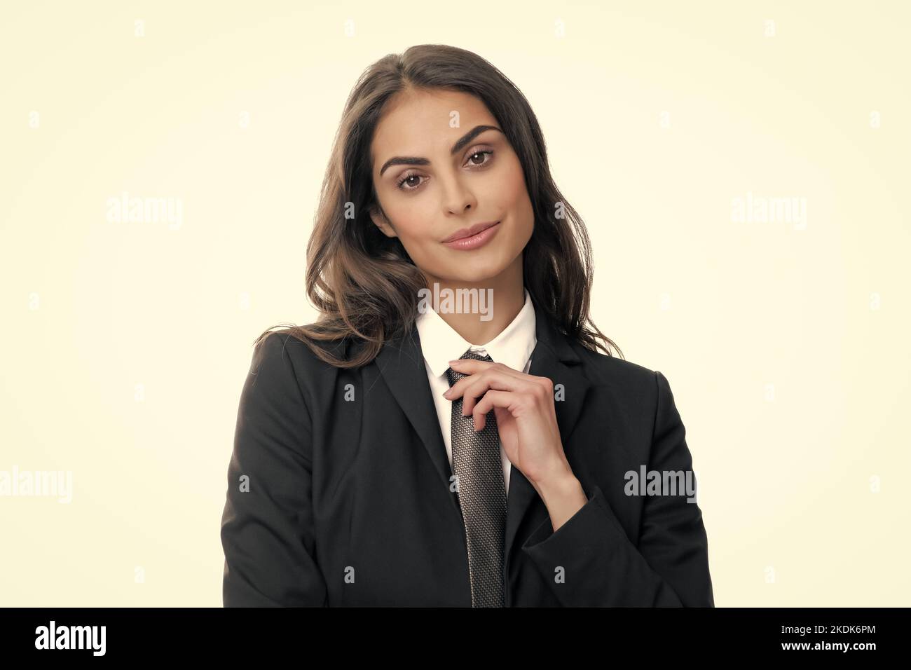 Business woman in suit and tie. Confident female entrepreneur ...