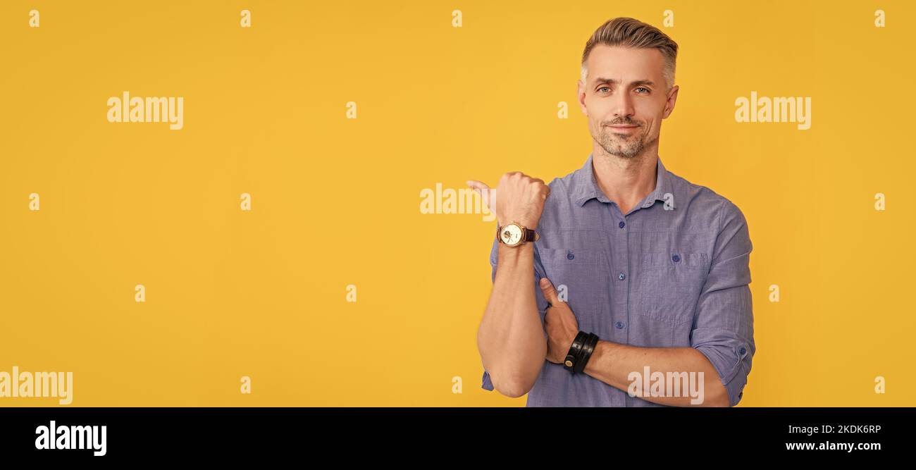 male fashion accessory. man checking time. guy with hand watch. man ...