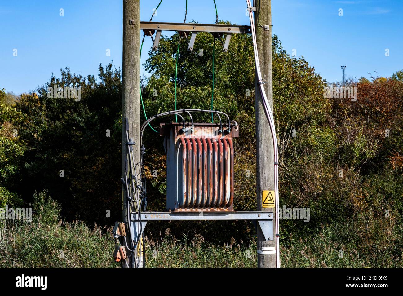 Electricity transformer box Trimley Suffolk UK Stock Photo - Alamy