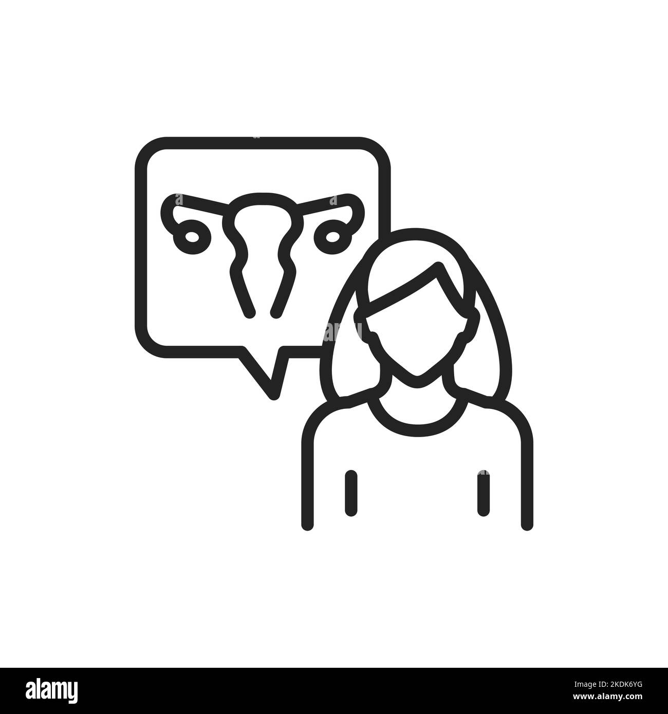 Obstetrician Gynecologist Line Icon Outline Pictogram For Web Page
