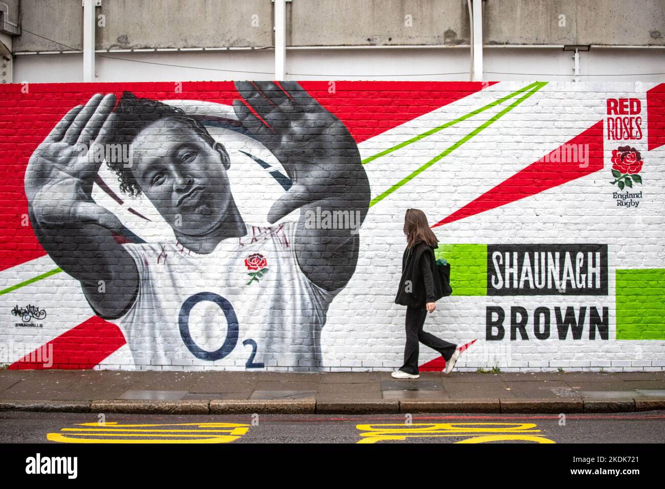 EDITORIAL USE ONLY A mural of England Rugby player, Shaunagh Brown ...