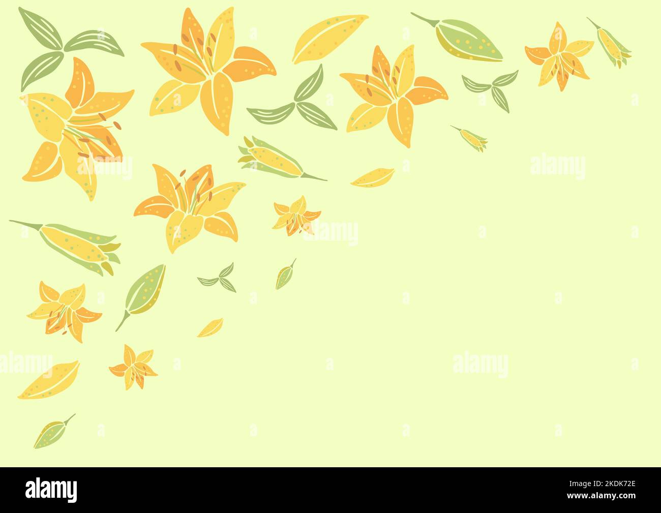 Background with lily flowers. Beautiful decorative plants Stock Vector ...