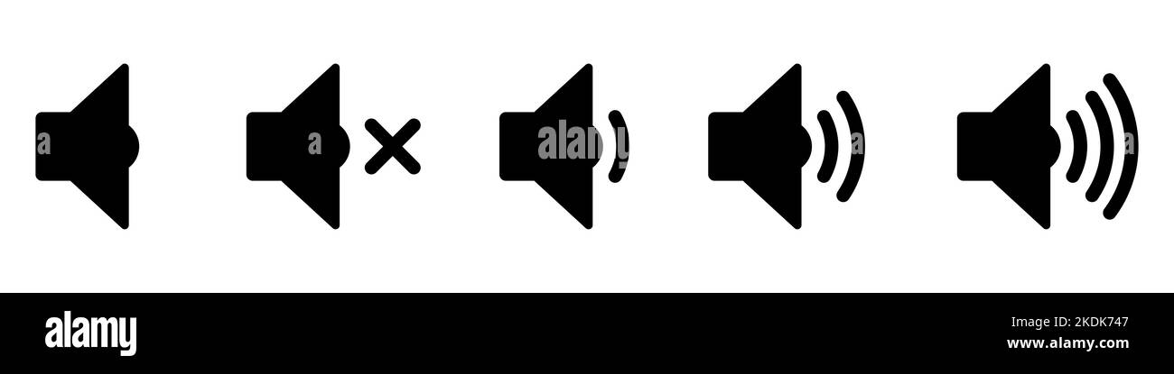 Sound volume icons. Speaker volume icons isolated. Set of vector icons ...