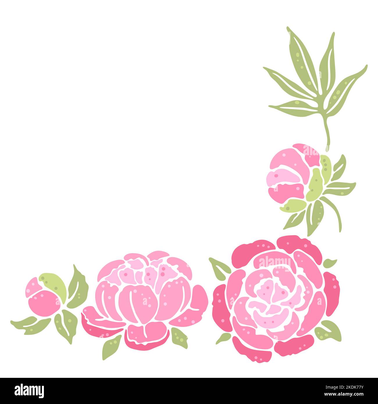 Background with peony flowers. Beautiful decorative plants Stock Vector ...