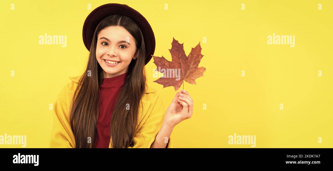 Autumn season, fashion teenager. fall season fashion. teen girl in hat ...