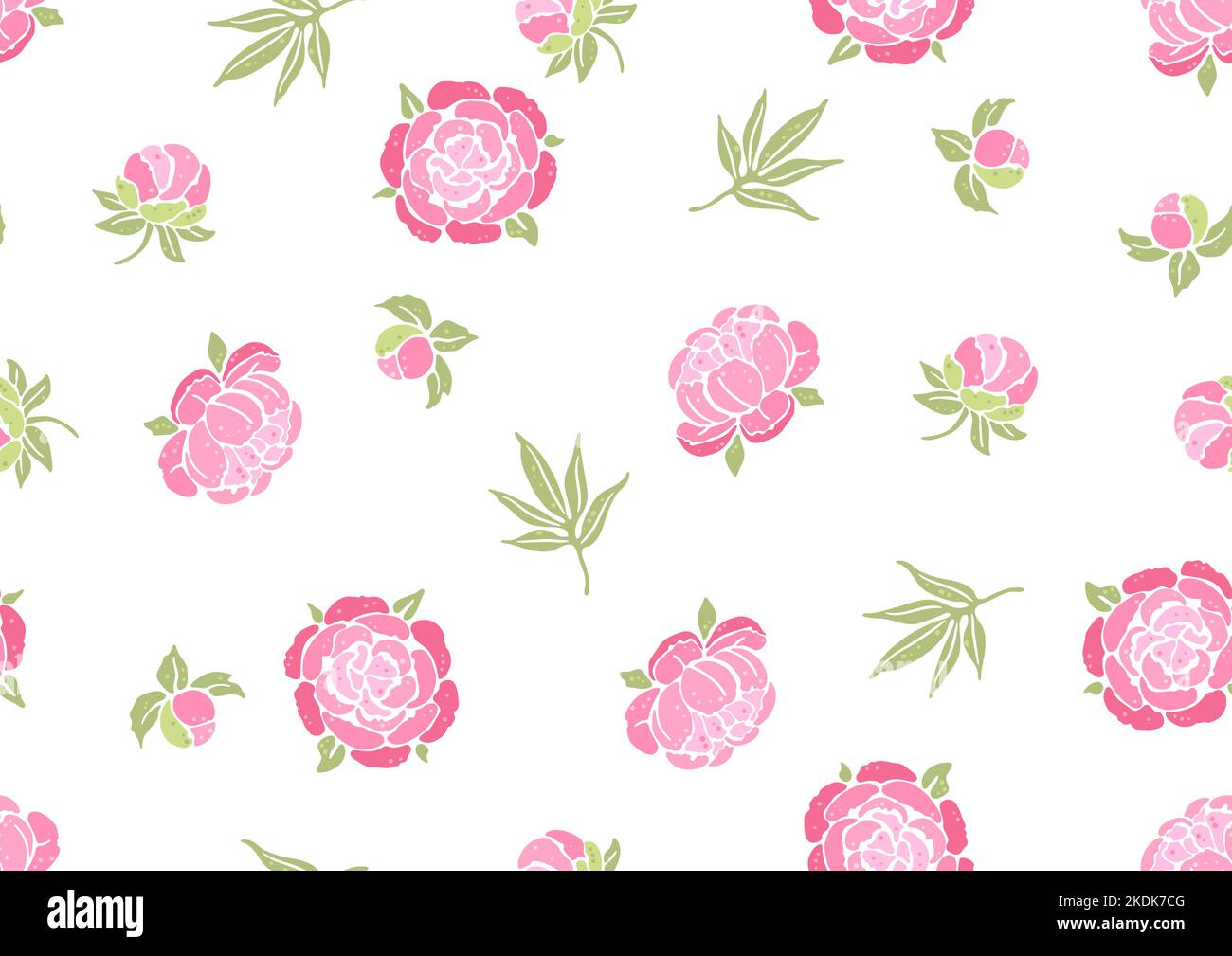 Seamless pattern with peony flowers. Beautiful decorative plants Stock ...