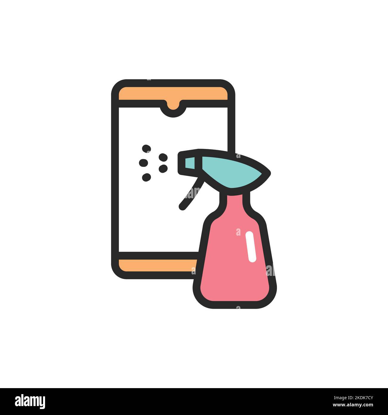 Disinfection phone color line icon. Isolated vector element Stock ...