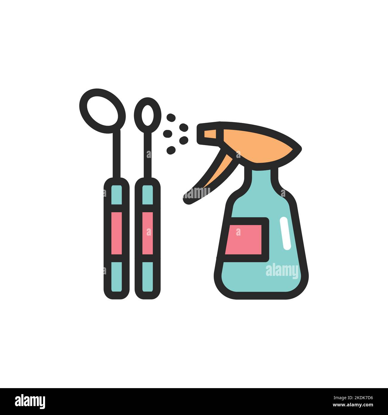 Disinfection instruments color line icon. Isolated vector element Stock ...