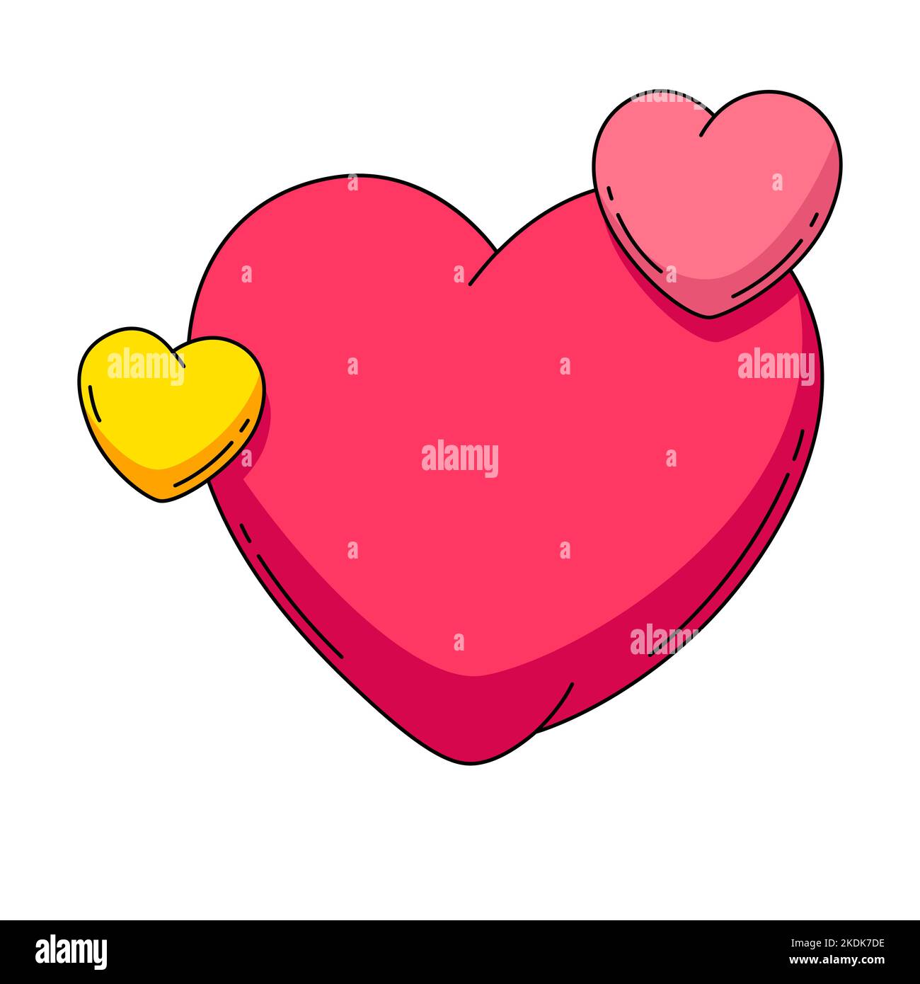 Happy Valentine Day illustration of hearts. Holiday romantic love ...