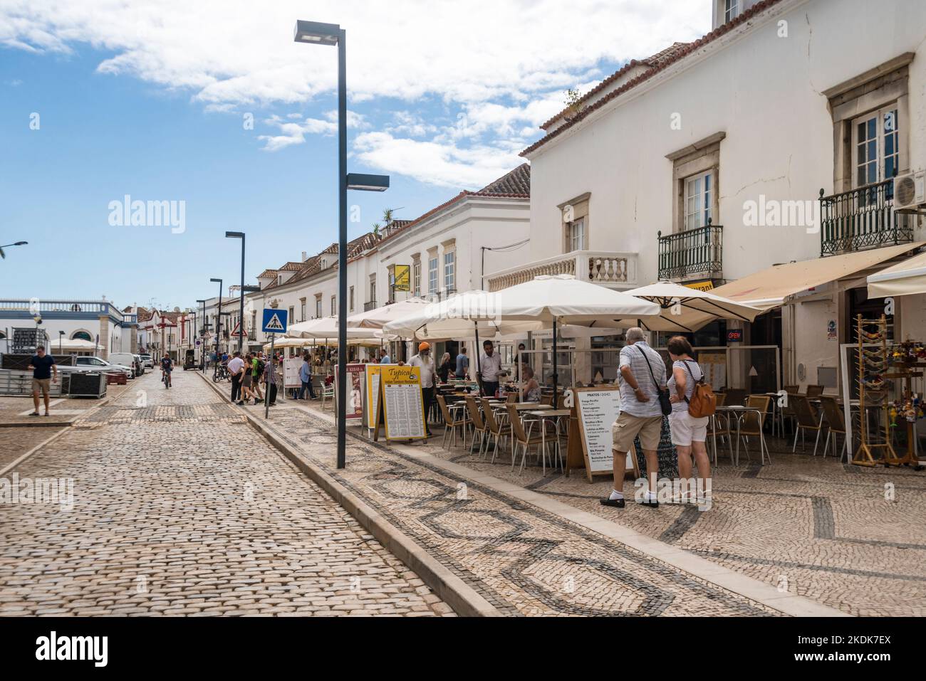 Pavement cafe, Tavira, Algarve, Portugal Stock Photo - Alamy